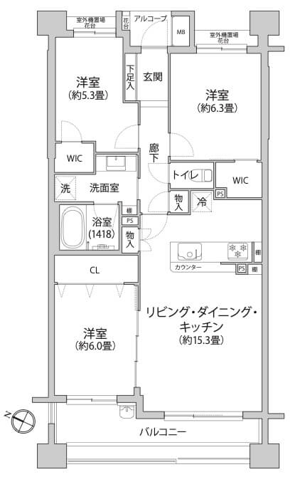 【仲介手数料無料】パークスクエア川口｜3LDK・75.05㎡｜リノベ済｜川口市末広1 | Saitama 仲介手数料無料 Cocoon